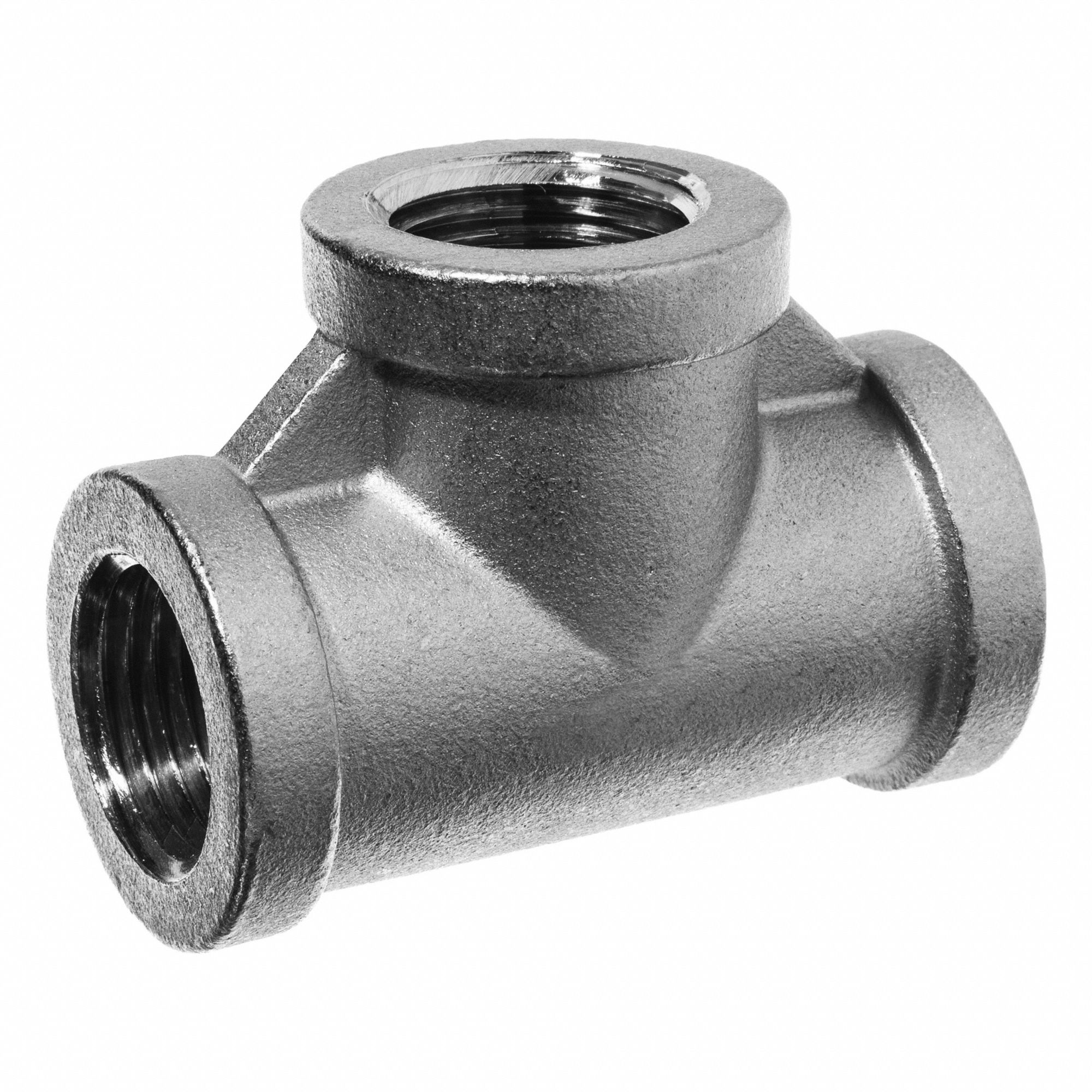 Aluminum, 1 in x 1 in x 1 in Fitting Pipe Size, Metal Pipe Tee - 407PP8 ...