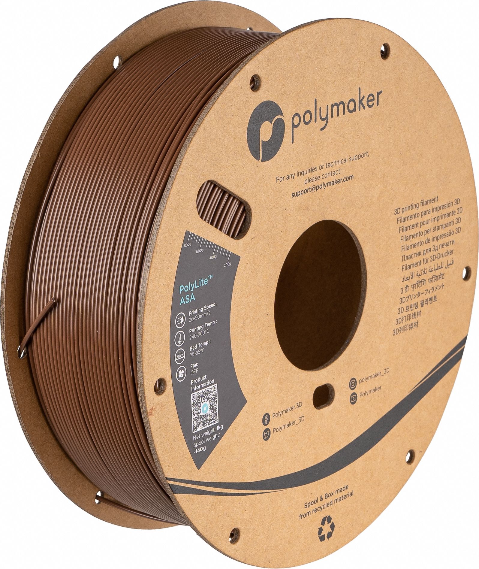 POLYMAKER, PolyLite, ASA, 3D Printing Filament - 846WA4|PF01032 - Grainger