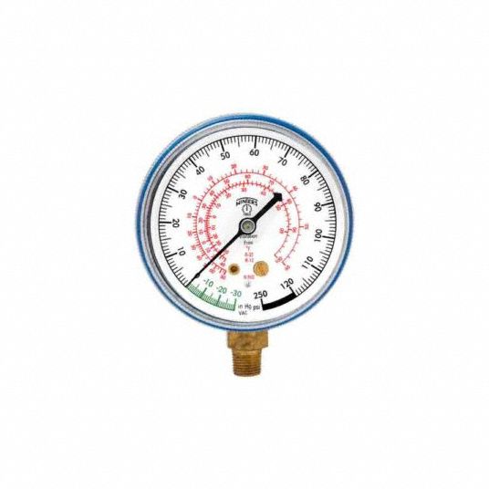 WINTERS, Low Side Gauge, 0 psi to 120 psi, Low Side Gauge - 489F25 ...