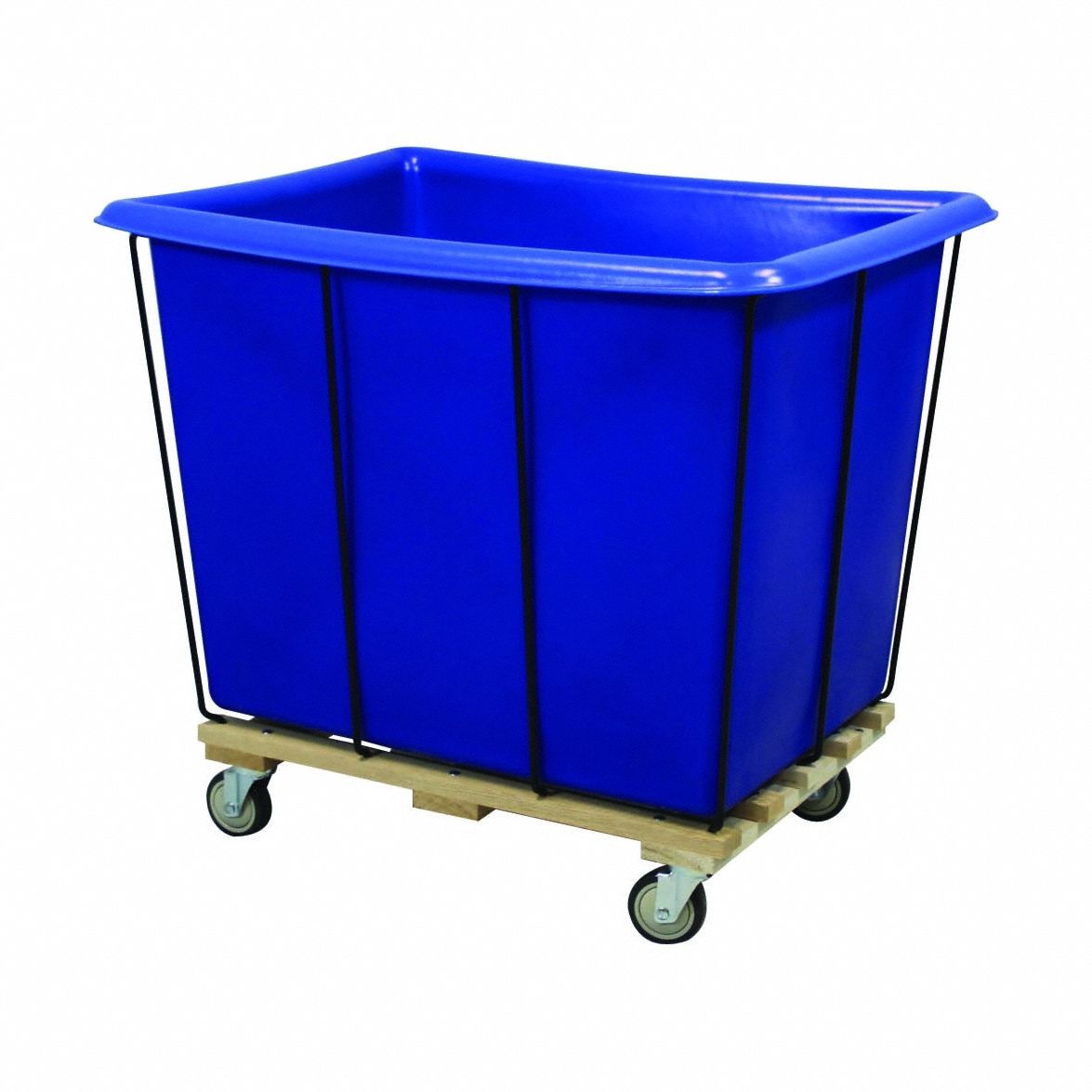 ROYAL BASKET TRUCKS, Blue, (4) Swivel, Poly Liner Wood Base Truck ...