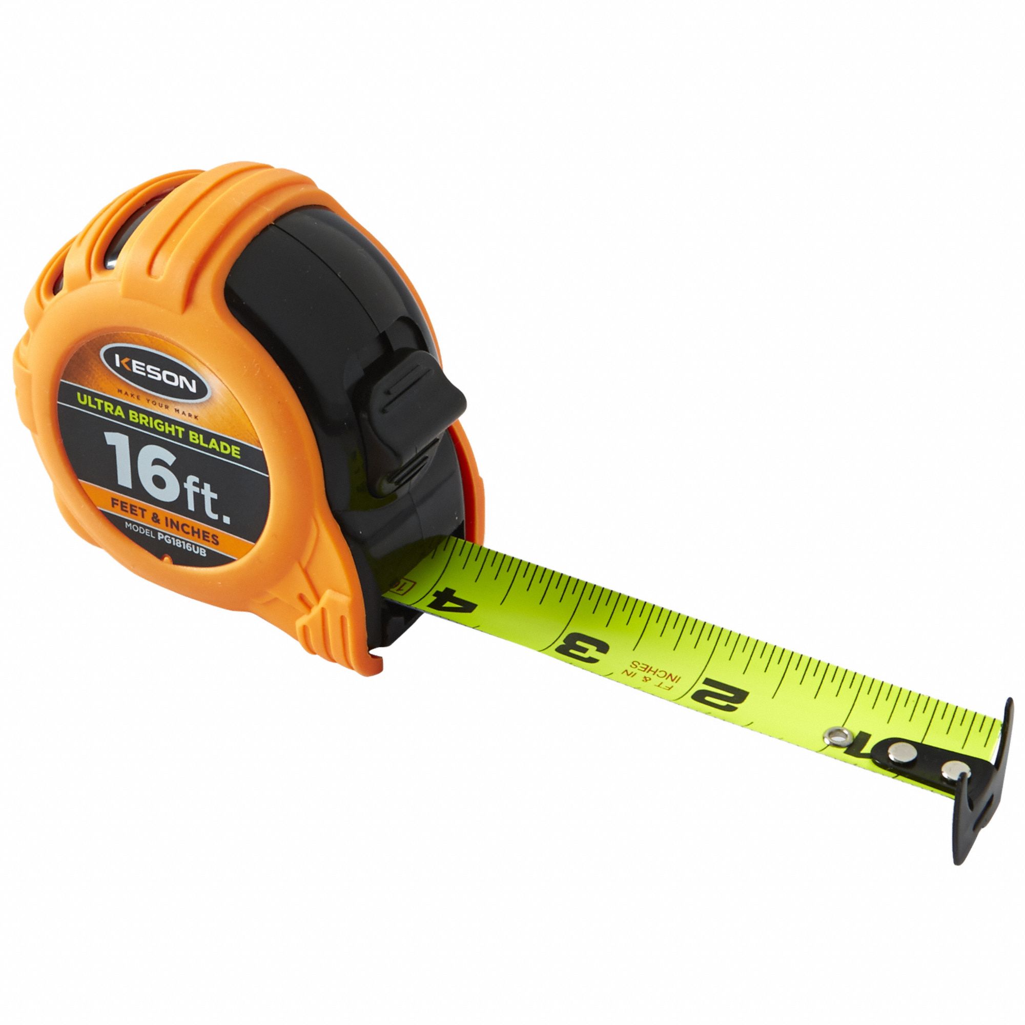 KESON, Inch, Nonmagnetic Double Hook Tip, Tape Measure - 44ZK02 ...