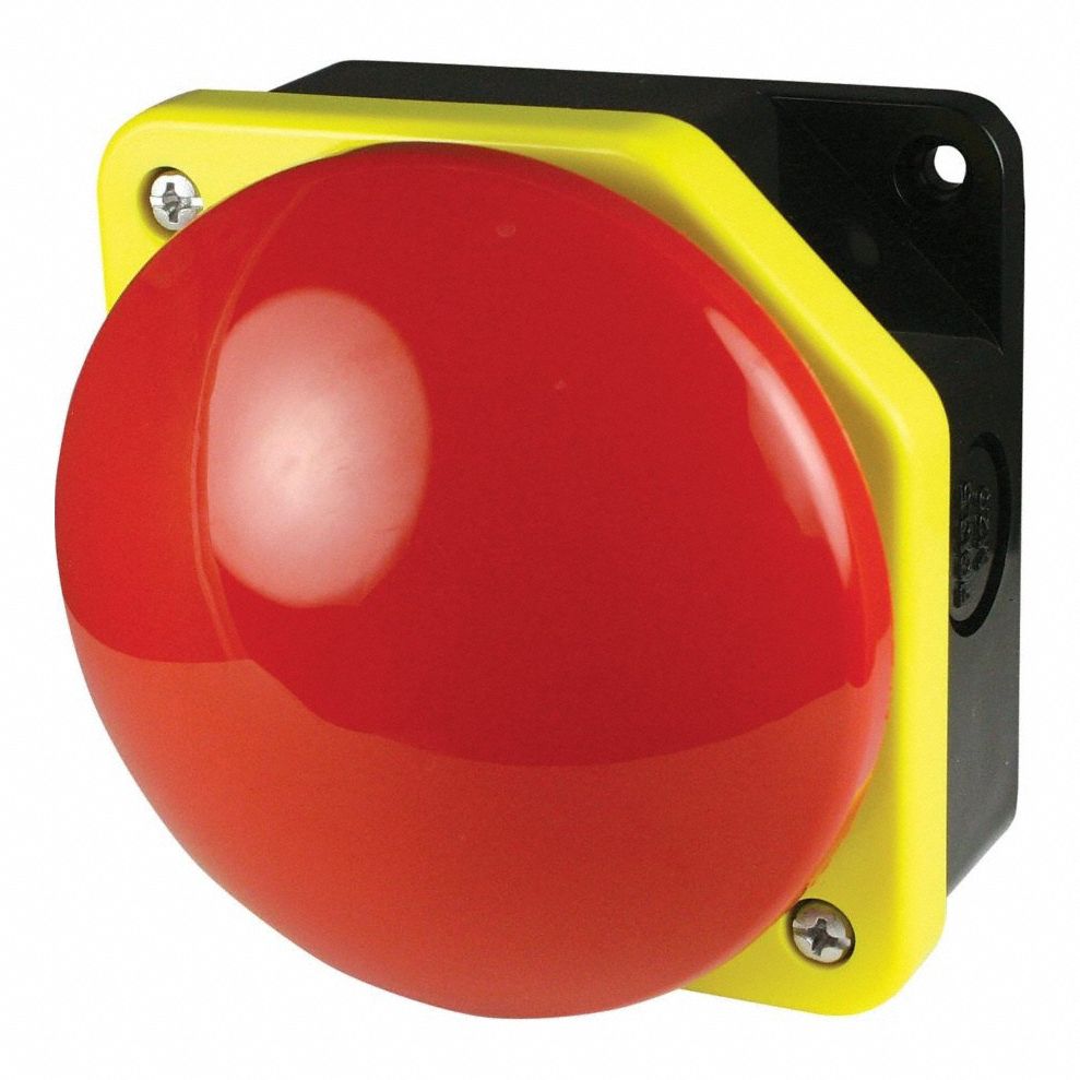 GIOVENZANA, Mushroom Head Push Button, 0 Pilot Lights, Control Station - 808CH3|PG1M9W01 - Grainger
