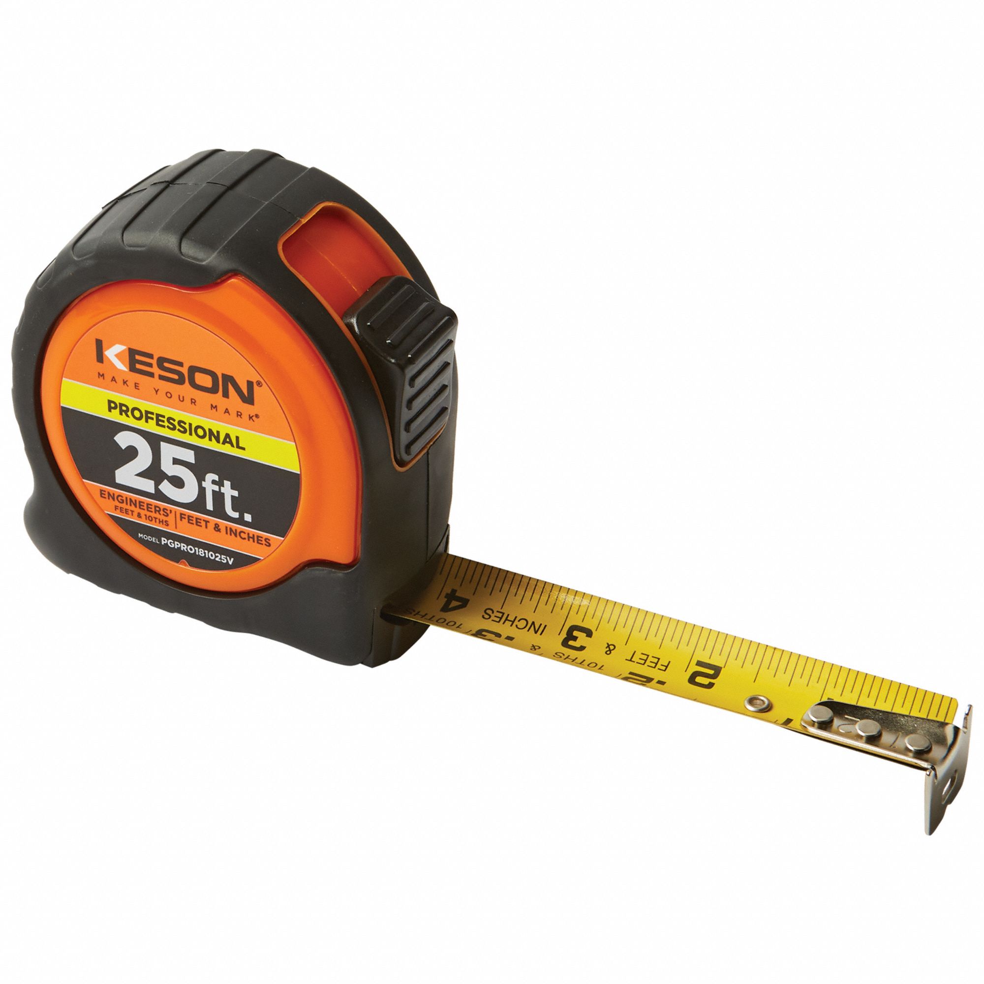KESON, Inch/Engineer's Scale, Nonmagnetic Single Hook Tip, Tape Measure ...