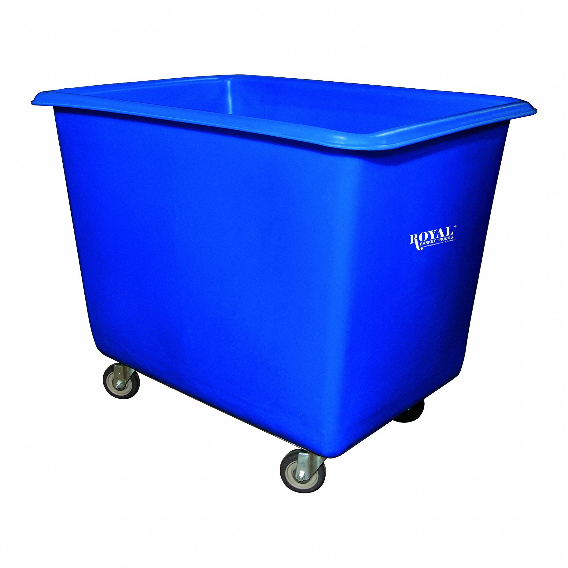 ROYAL BASKET TRUCKS, Blue, (2) Rigid/(2) Swivel, Poly Truck Metal Base ...