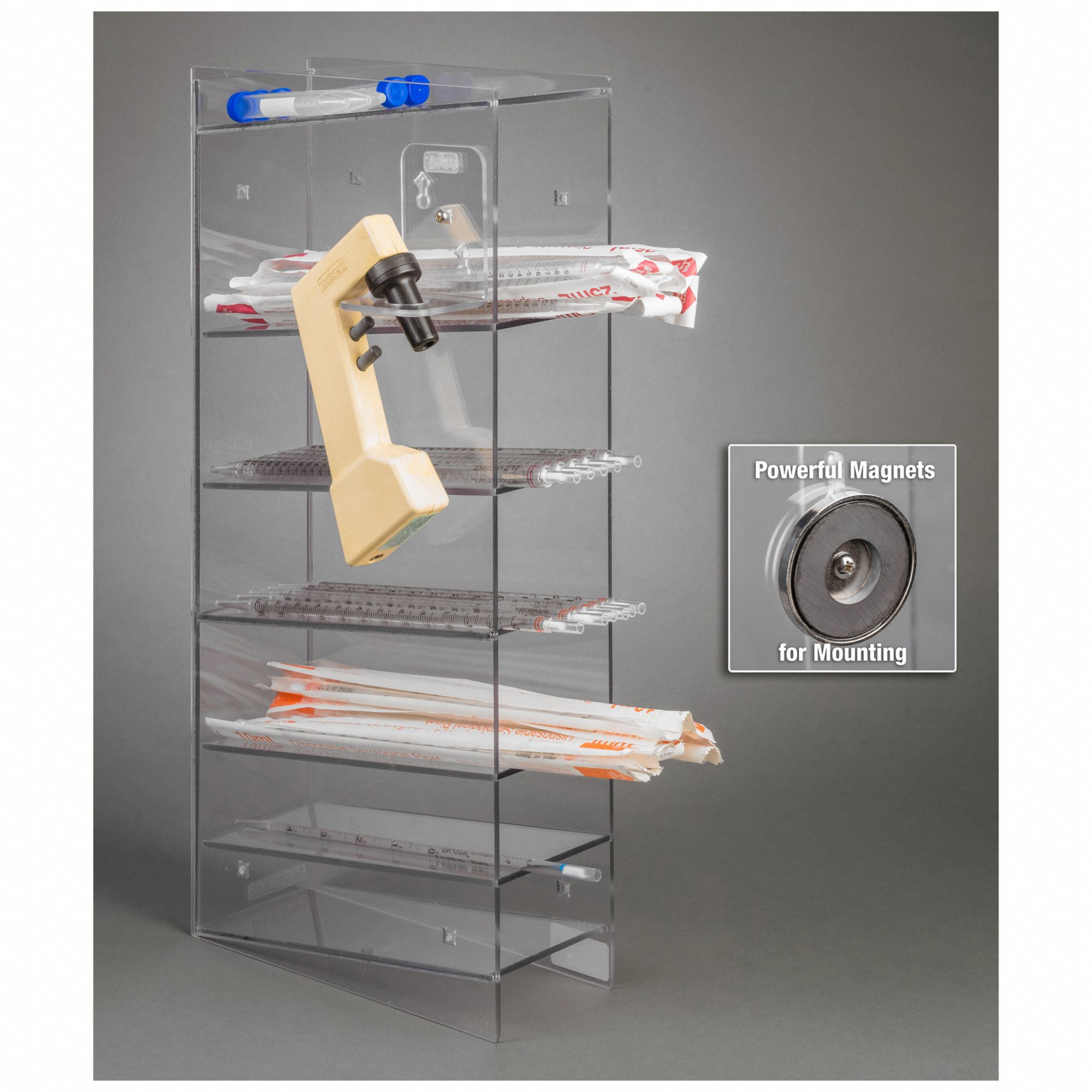 4 7/8 in Overall Wd, 24 5/8 in Overall Ht, Serological Pipette Holder ...