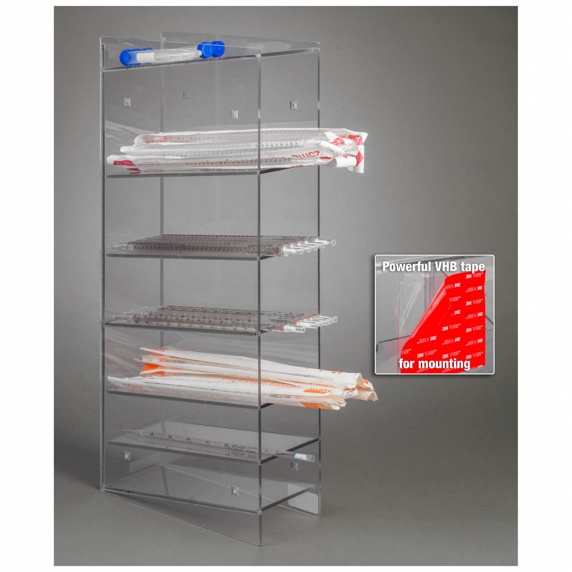 4 7/8 in Overall Wd, 24 5/8 in Overall Ht, Serological Pipette Holder ...