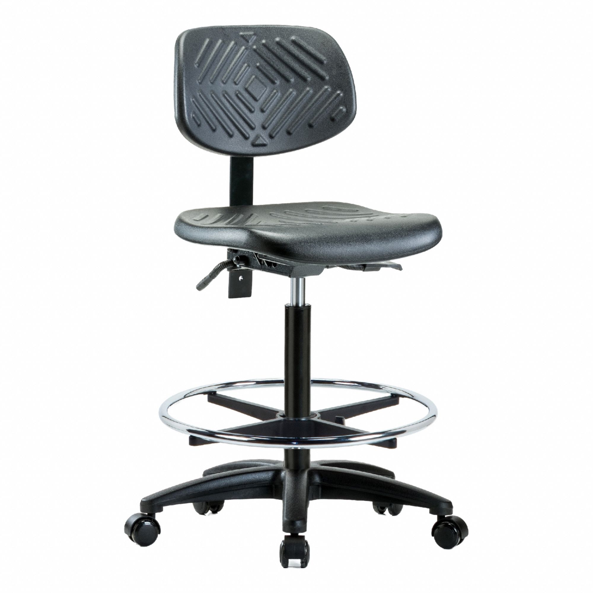 Polyurethane, Armless, Ergonomic Chair - 341T65|BR-PHBCH-RG-T1-A0-CF-RC-BLK - Grainger