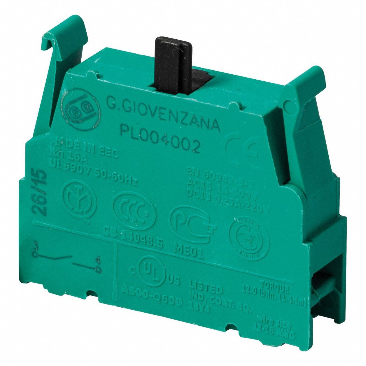 Contact,16 A,600VAC,10 mm D,40 mm W - Grainger