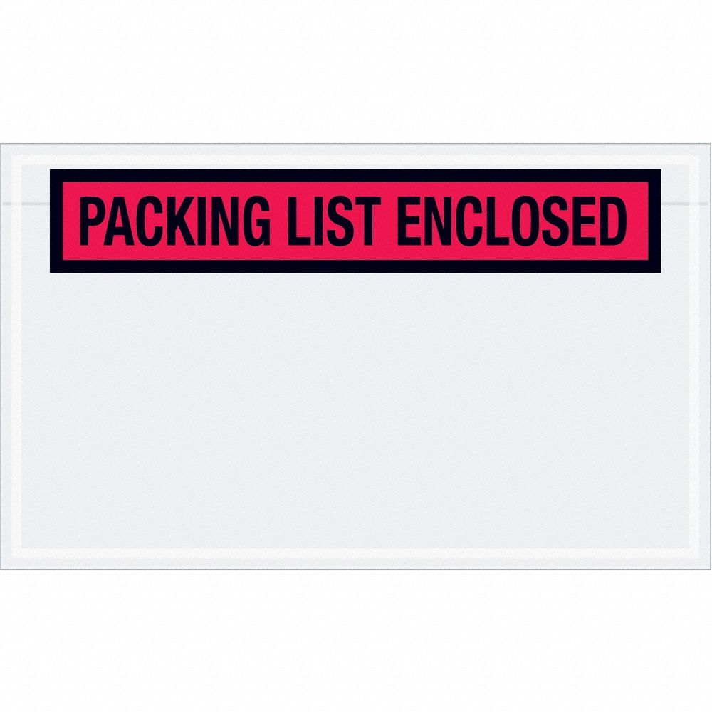7 1/2 in x 4 1/2 in, Packing List Enclosed, Packing List Envelopes ...