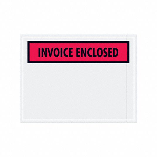 4 1/2 in x 6 in, Invoice Enclosed, Invoice Envelope - 803HD8|PL463 ...