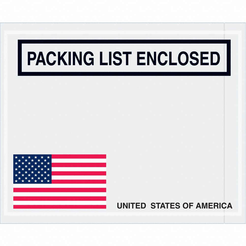 5 1/2 in x 4 1/2 in, Packing List Enclosed, Packing List Envelopes ...