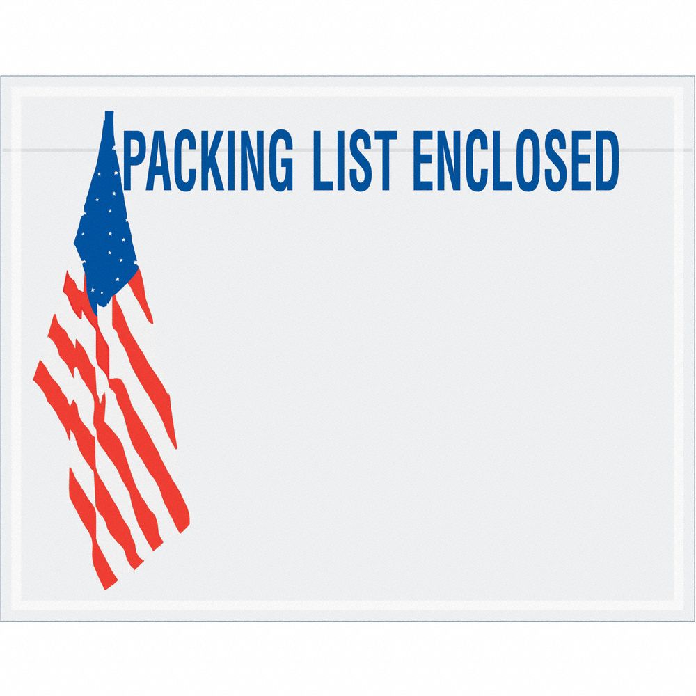 5 1/2 in x 7 in, Packing List Enclosed, Packing List Envelopes - 820FA9 ...