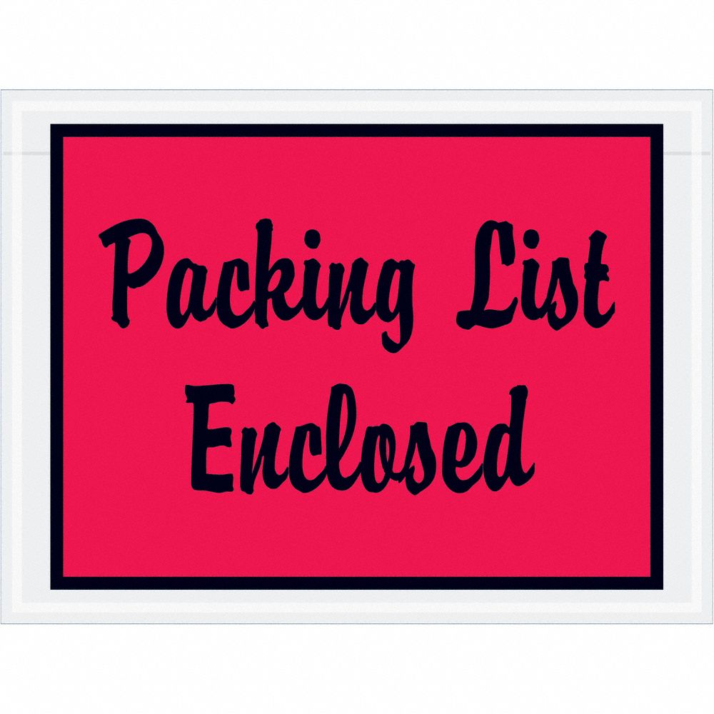 6 in x 4 1/2 in, Packing List Enclosed, Packing List Envelopes - 820FH4 ...