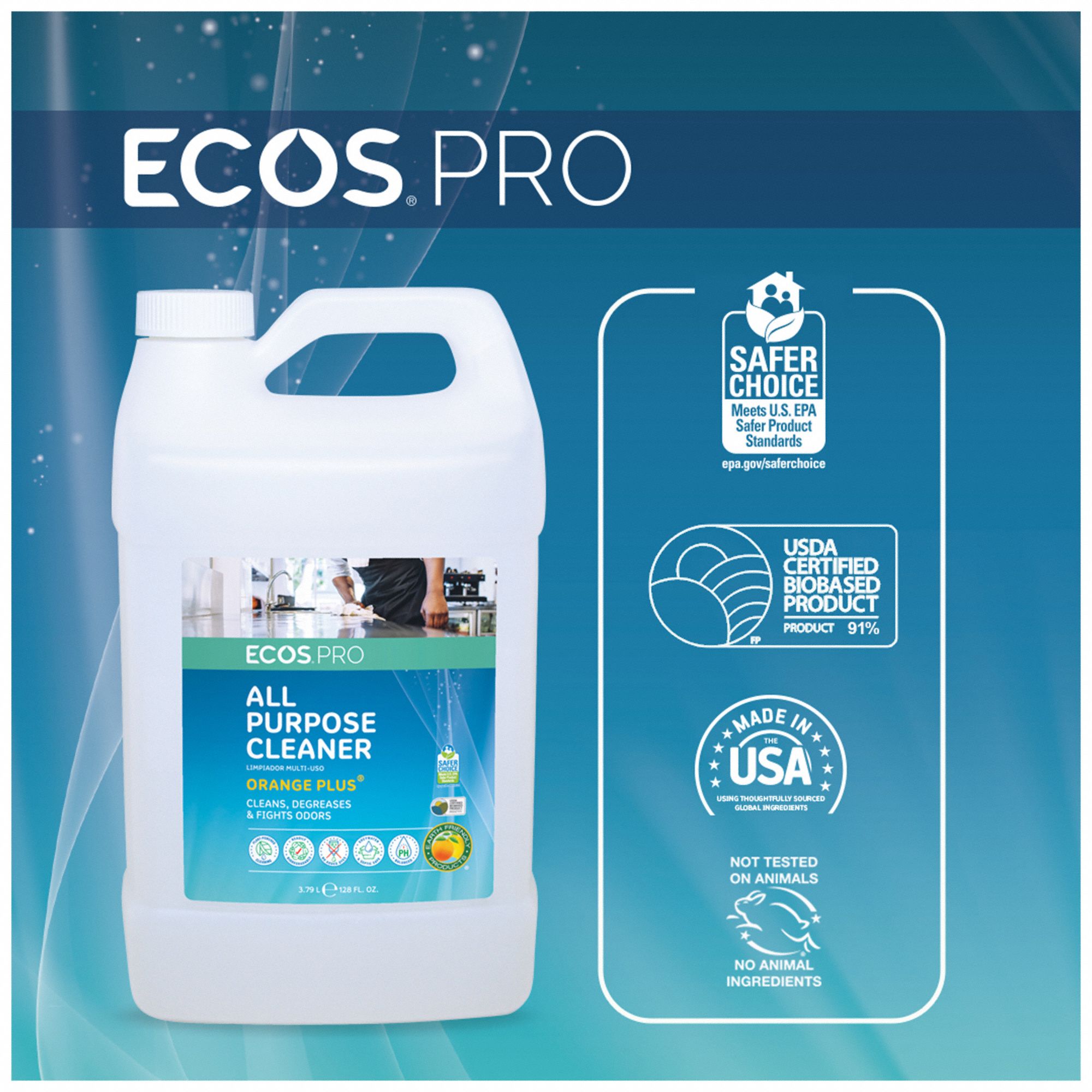 ECOS PRO, Jug, 1 gal Container Size, Cleaner/Degreaser - 800WM6|PL9748/04 - Grainger