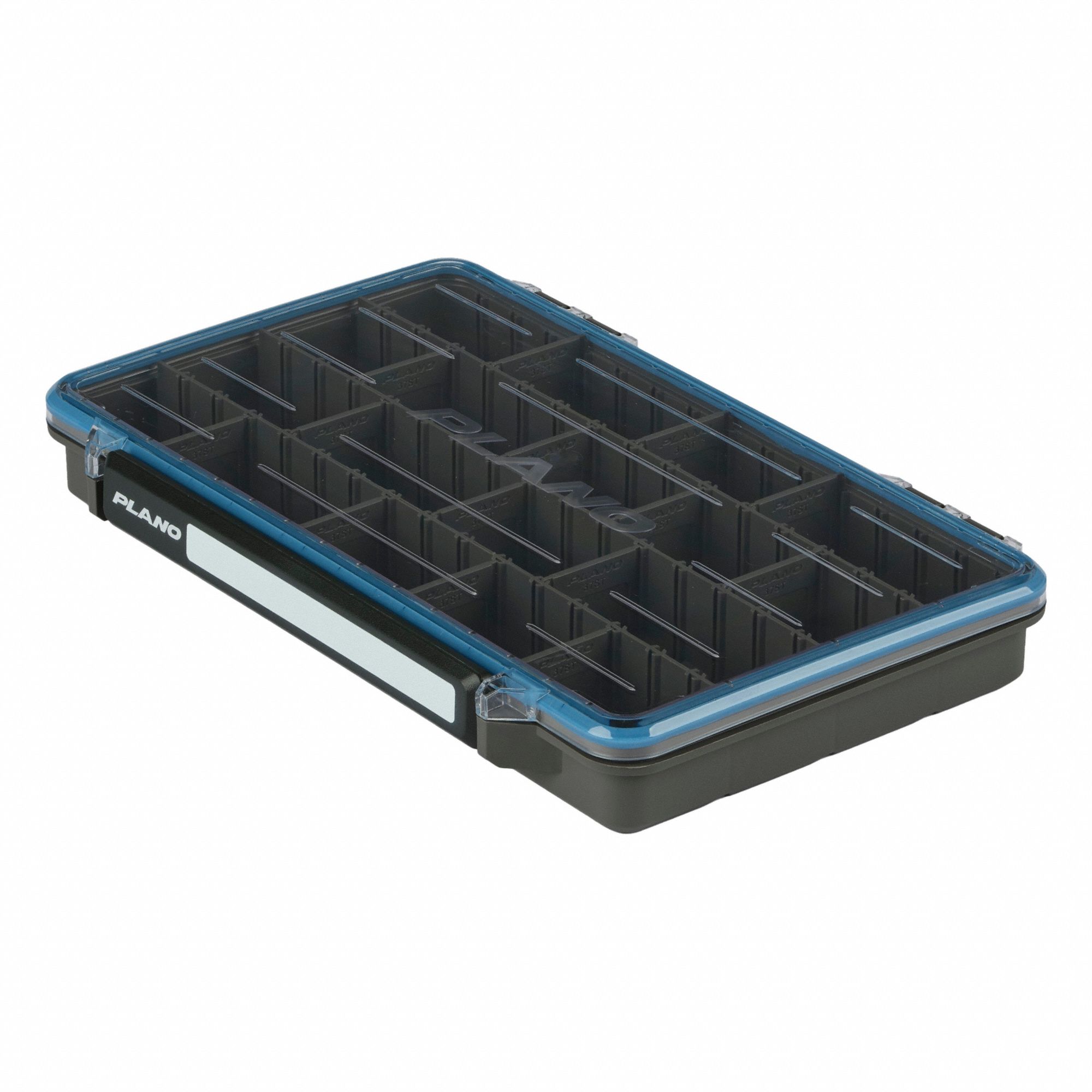 PLANO, 14 in x 7 1/4 in x 1 3/4 in, Black/Clear, Compartment Box ...