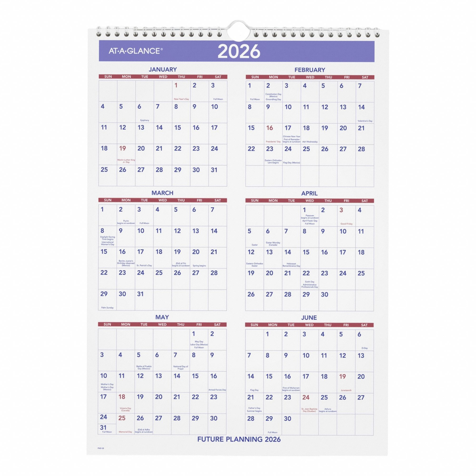 AT-A-GLANCE, 17 in Sheet Ht, 12 in Sheet Wd, Wall Calendar - 848RH5 ...