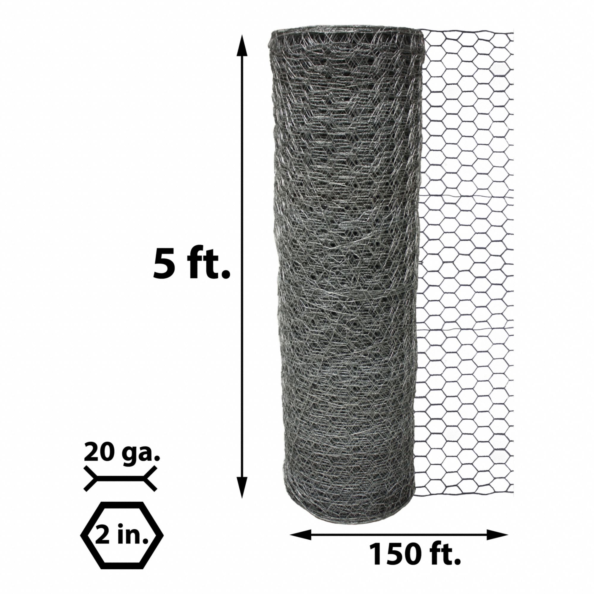20 ga Gauge, 60 in Ht, Poultry Netting - 846Y94|PN260150 - Grainger