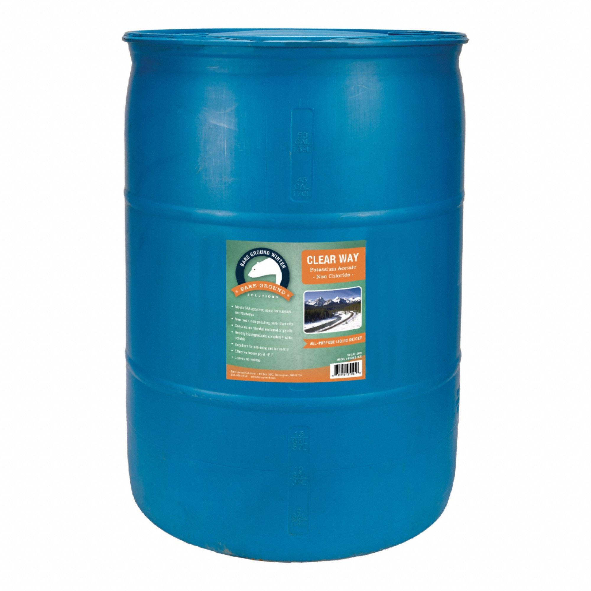 BARE GROUND CLEAR WAY, Does not contain Calcium Chloride or CMA, Drum ...