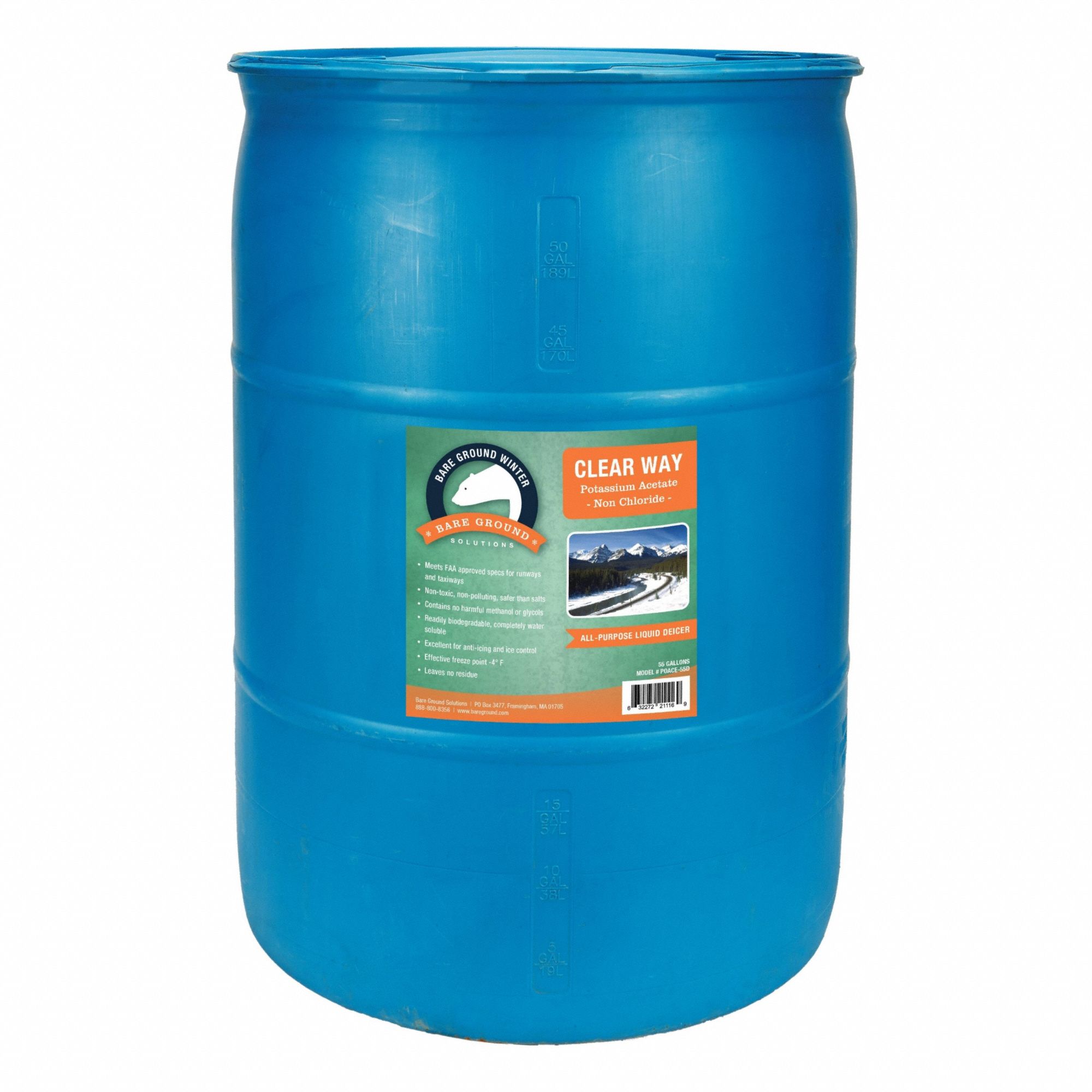 BARE GROUND CLEAR WAY, Does not contain Calcium Chloride or CMA, Drum ...