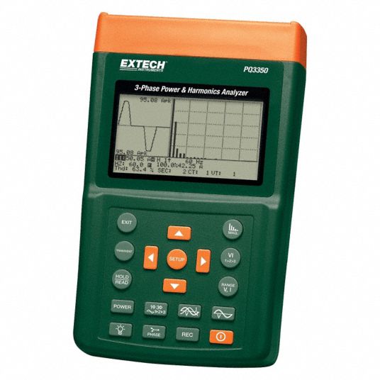 EXTECH, CAT III 600V, 3,000 A Max AC Current Measured, Power Quality ...