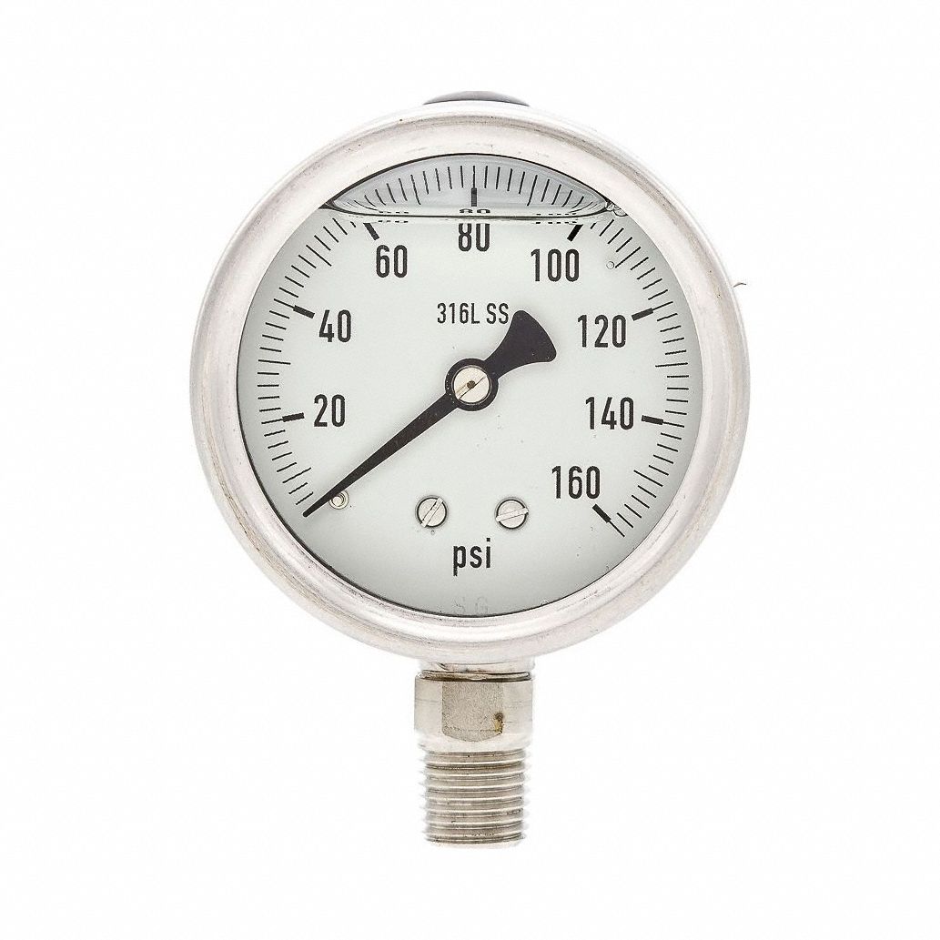 300 psi to 0 psi / Hg to 300 psi, 2 1/2 in Dial, Pressure Gauge - 859W25|PRO-311L-254H - Grainger