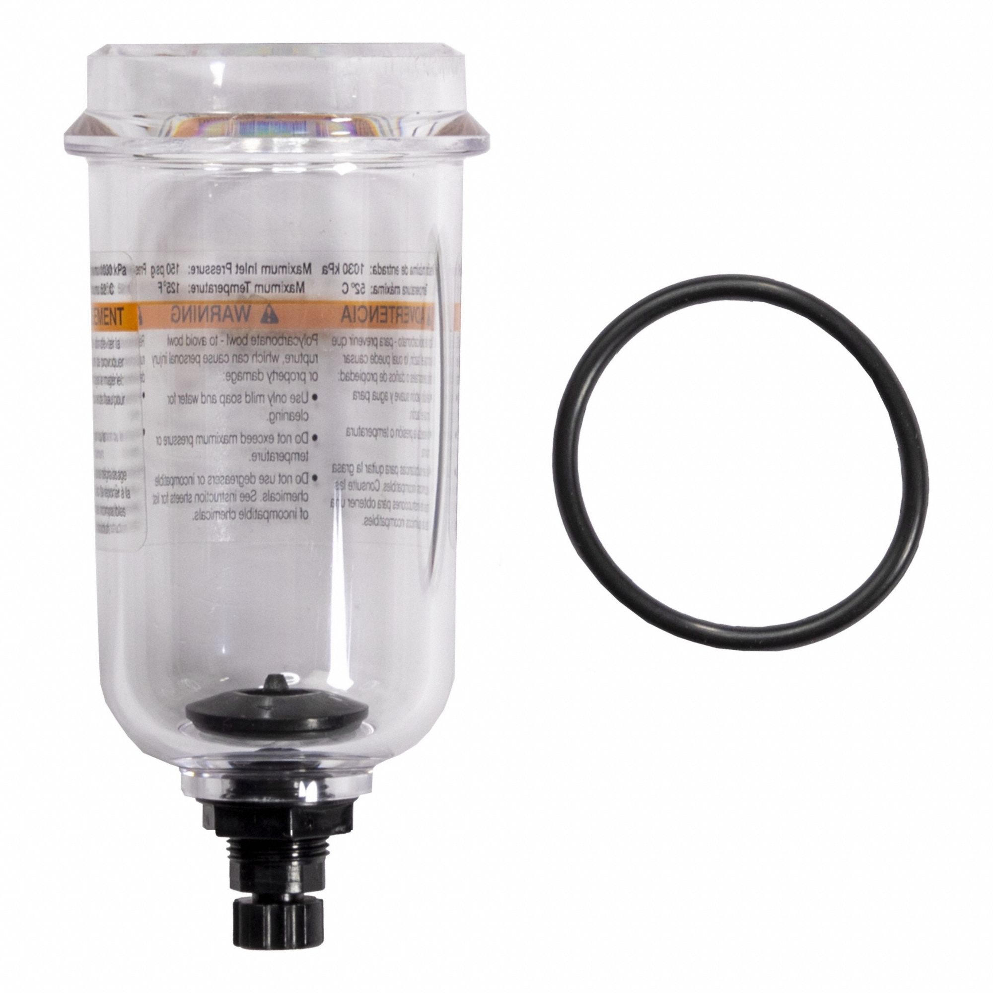 PARKER, Polycarbonate, 06F, Poly bowl 06F w/ twist drain kit - 801TC4 ...