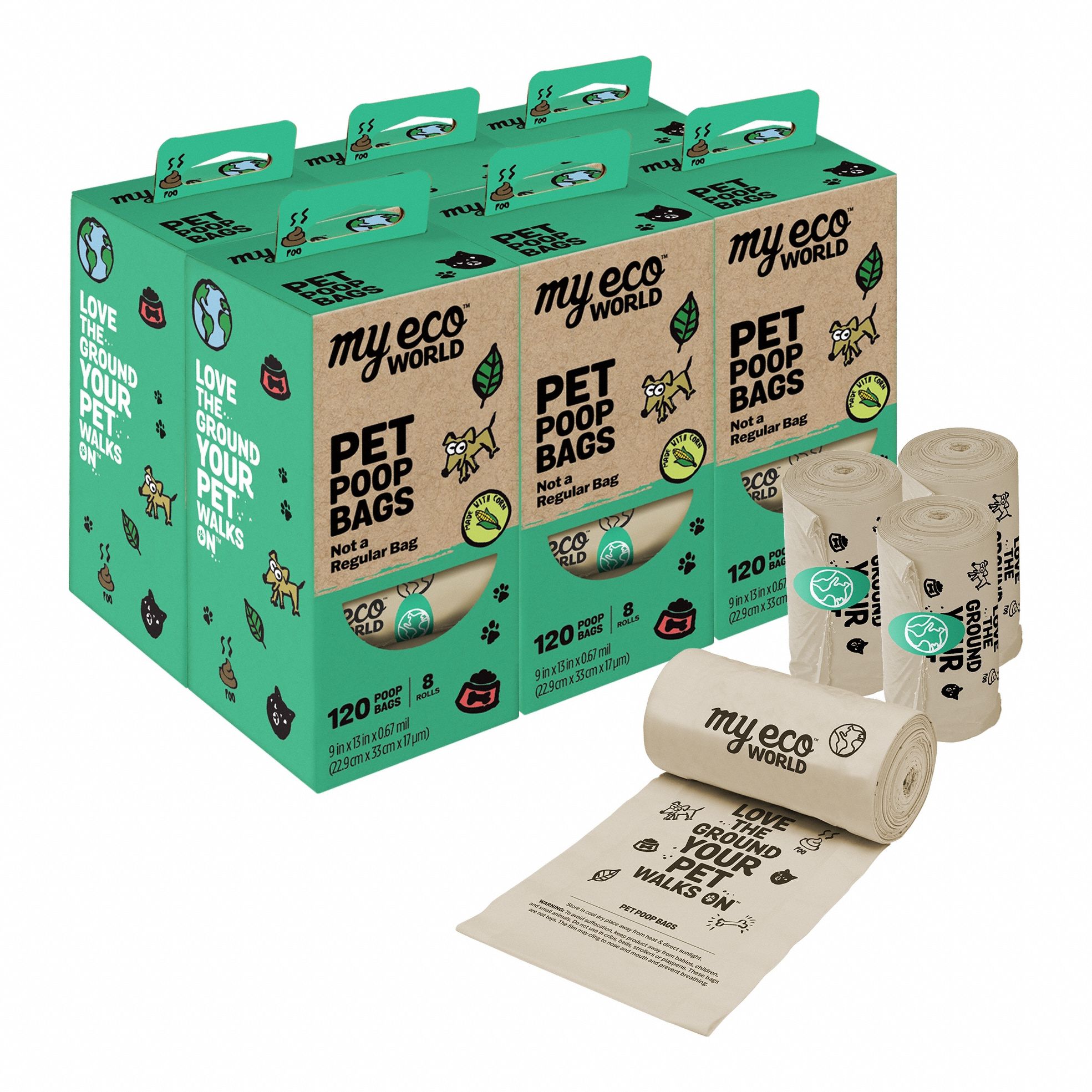 MYECOWORLD, 1 gal Capacity, 9 in Overall Wd, Pet Waste Bags - 835M35 ...