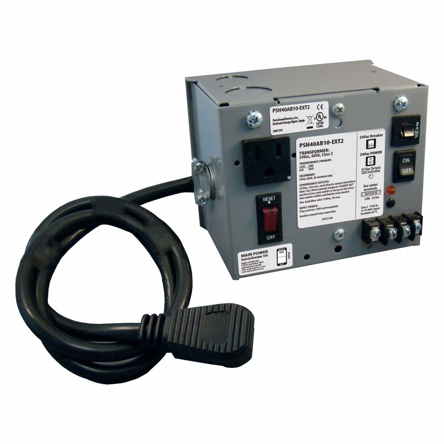FUNCTIONAL DEVICES INC / RIB, 40 VA Power Rating, 120V AC, Class 2 ...