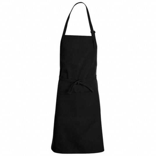 RED KAP, Black, 34 in Overall Lg, Black Bib Apron W/Pkt - 43X804|TT30BK ...