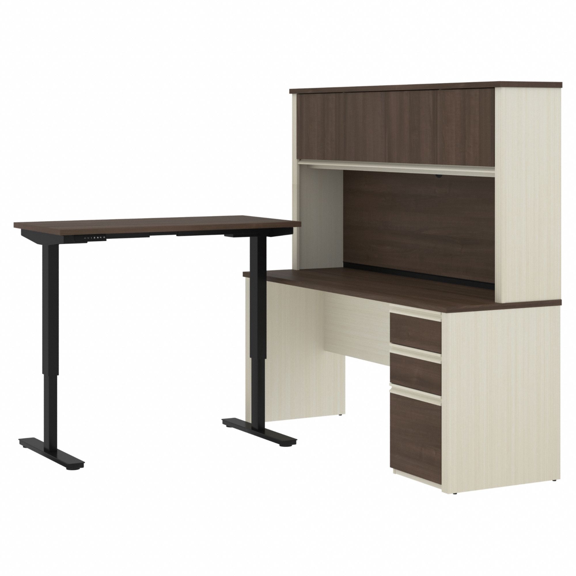 BESTAR, Antigua/White Chocolate, Office Furniture Kit with Fixed- and ...