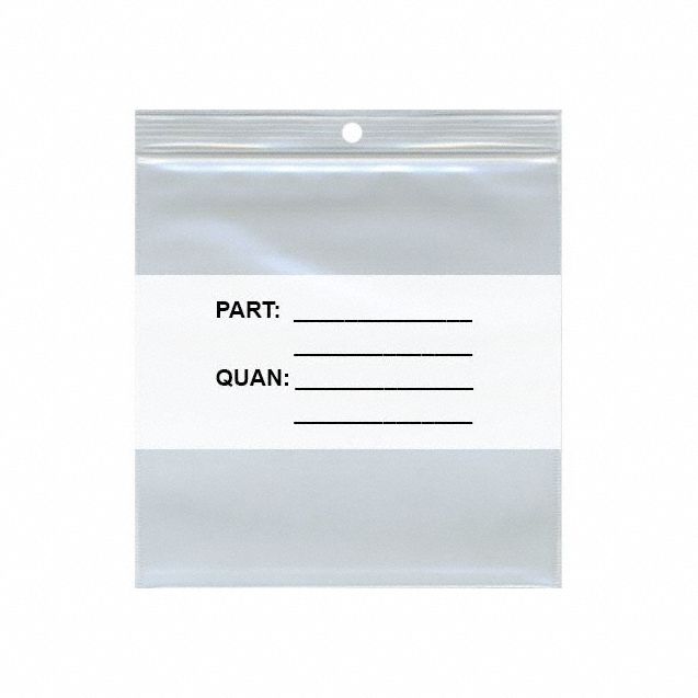 PARTS & QUANTITY, 4 mil Thick, Reclosable Bag - 824XC2|M12x15PQ - Grainger