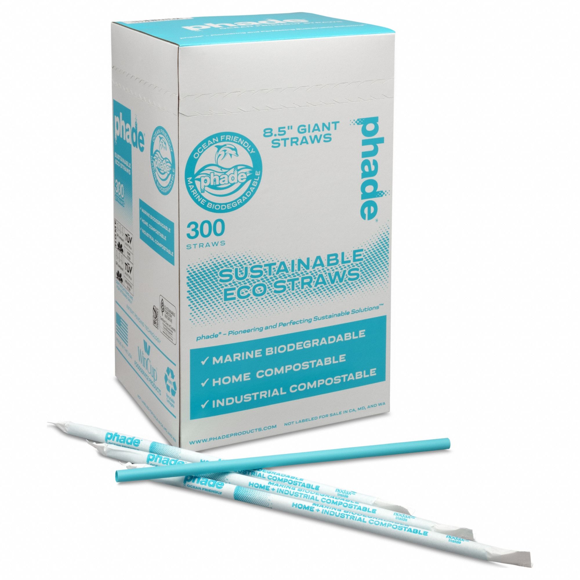 PHADE, 8 1/2 in Lg, 1,200, Disposable Straw - 60DX06|511169 - Grainger