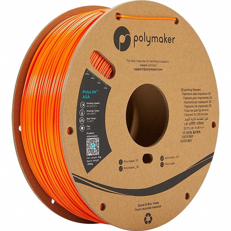 POLYMAKER, PolyLite, ASA, 3D Printing Filament - 846W99|PF01007 - Grainger