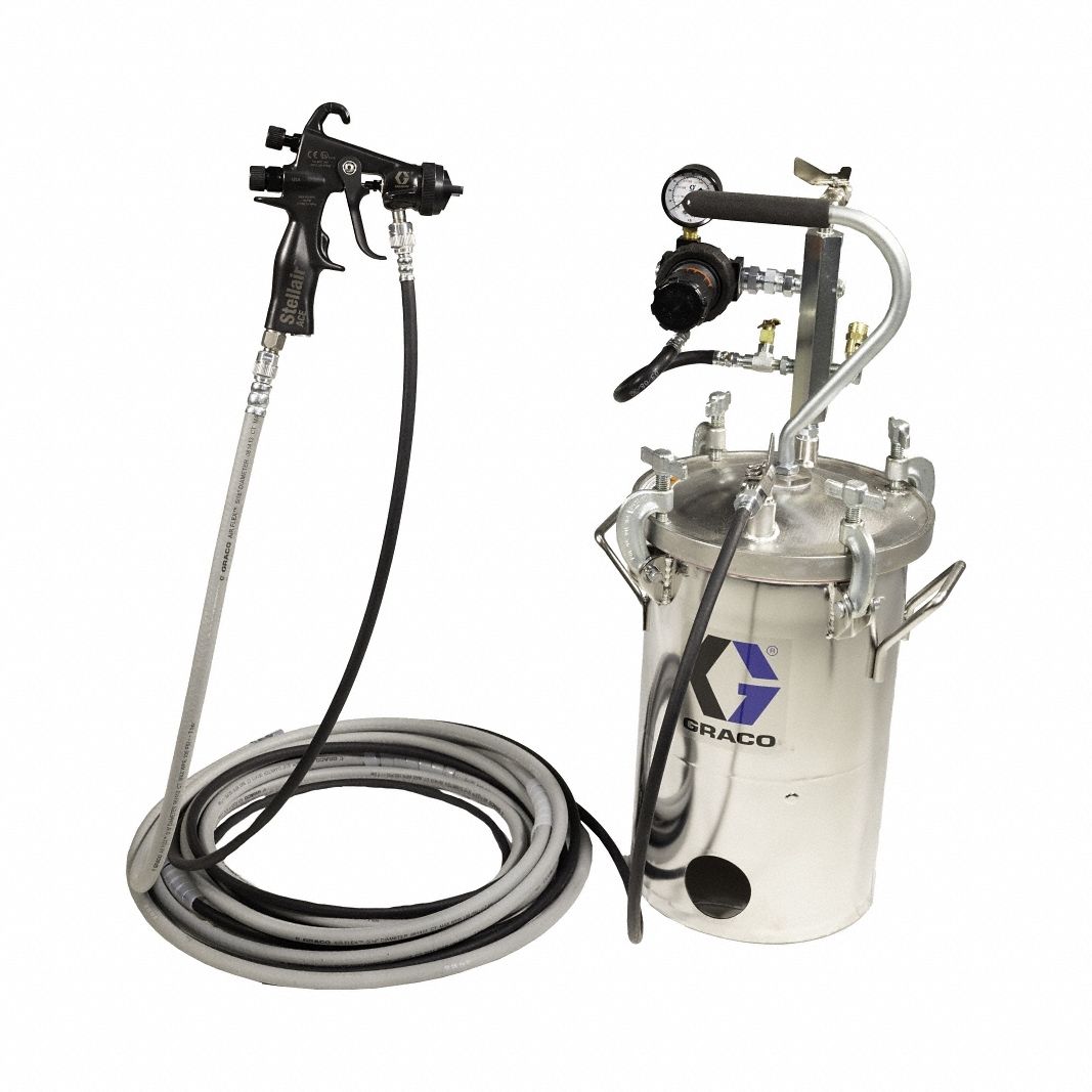 GRACO, 2.5 gal Capacity, PRESSURE POT AGITATOR STELLAIR ACE - 833TC0 ...