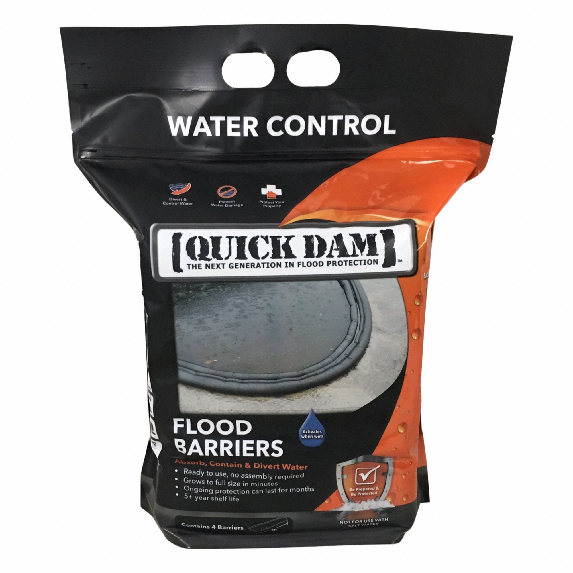 QUICK DAM, Fresh Water, 3 1/2 in Overall Ht, Flood Barrier - 826W07 ...