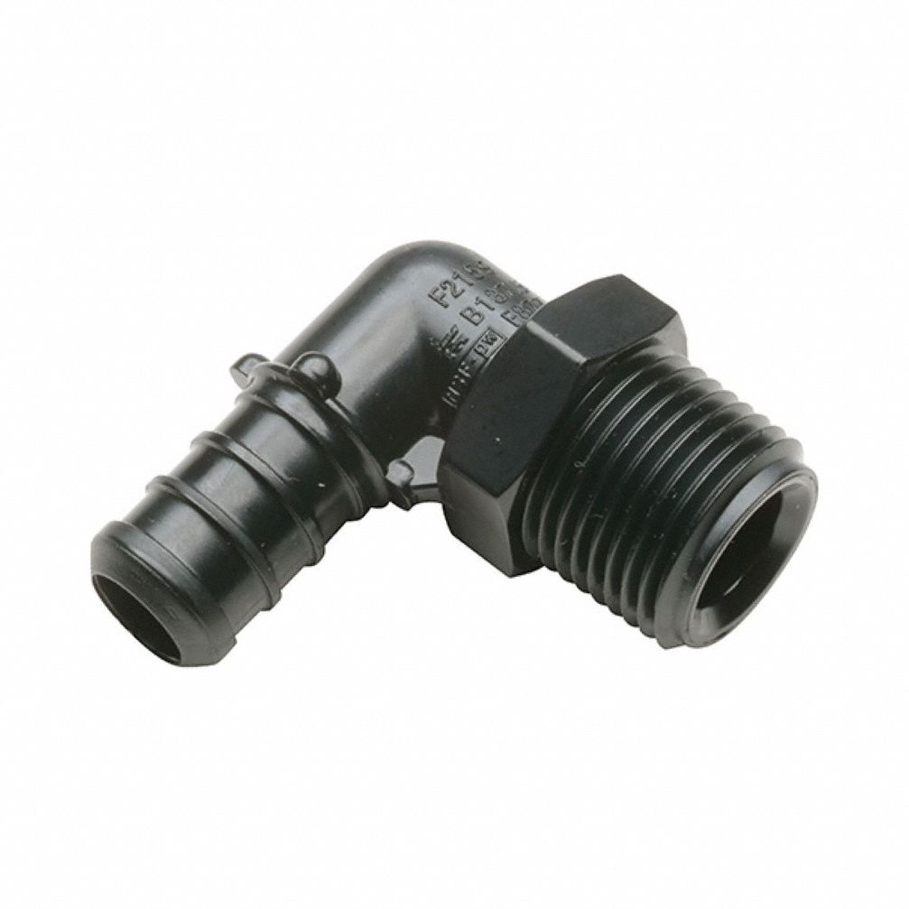 ZURN, 19/32 in ID x 3/4 in Pipe Size, Barbed x MNPT, Barbed Fitting Elbow - 847XF8|QQPE44BTX ...