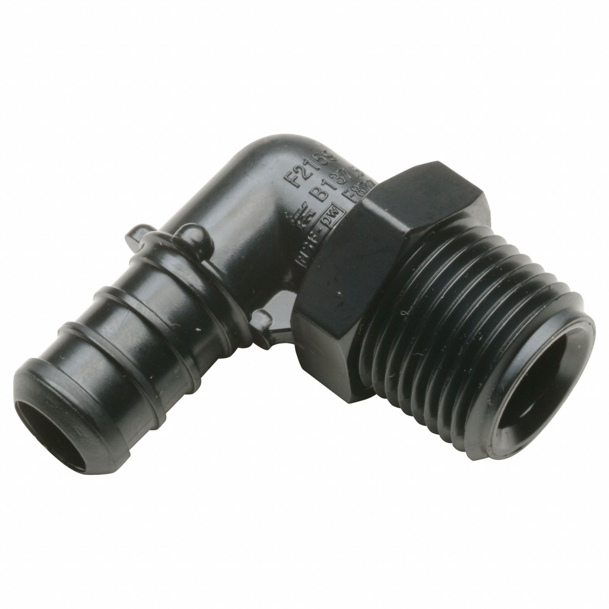 ZURN, 3/8 in ID x 1/2 in Pipe Size, Barbed x MNPT, Barbed Fitting Elbow - 847XF7|QQPE33BTX ...