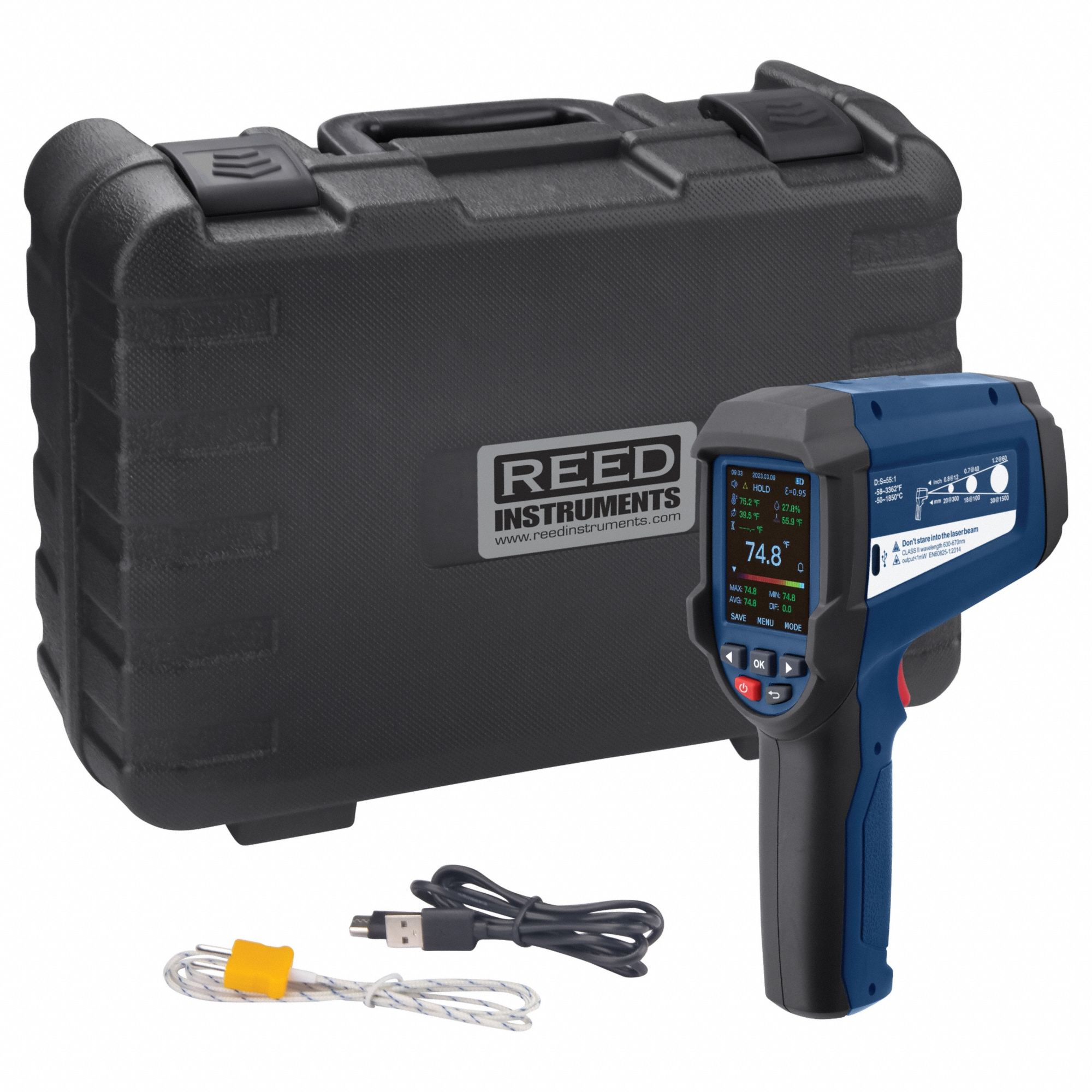 REED INSTRUMENTS, R2340, Avg/Difference/Max Temp/Min Temp, Infrared ...