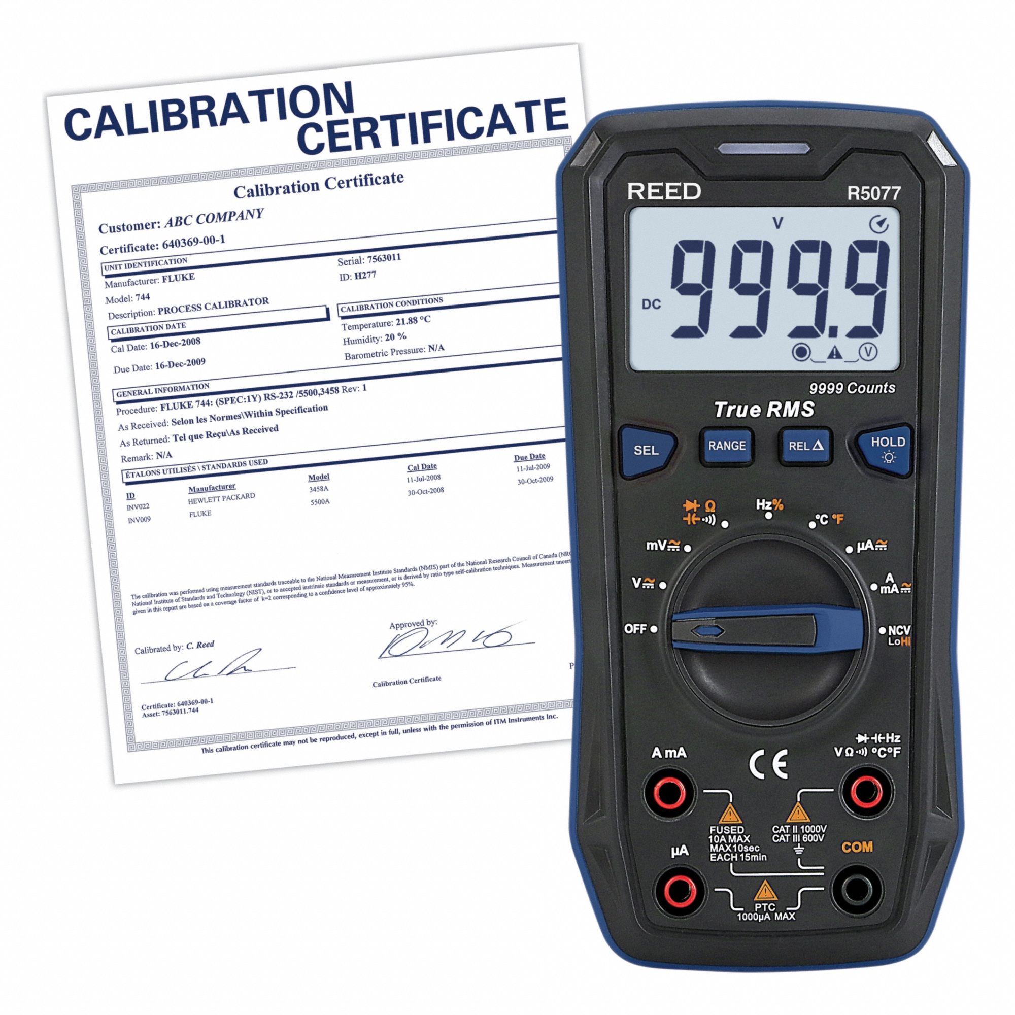 REED INSTRUMENTS, TRMS, CAT III 600V, Digital Multimeter - 911DD2|R5077 ...