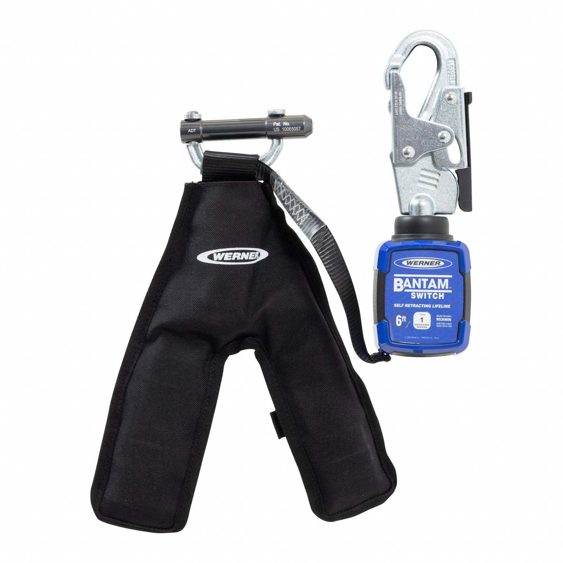 WERNER, Steel Snap Hook Anchor, Harness Aluminum Quick-Connect, Self ...