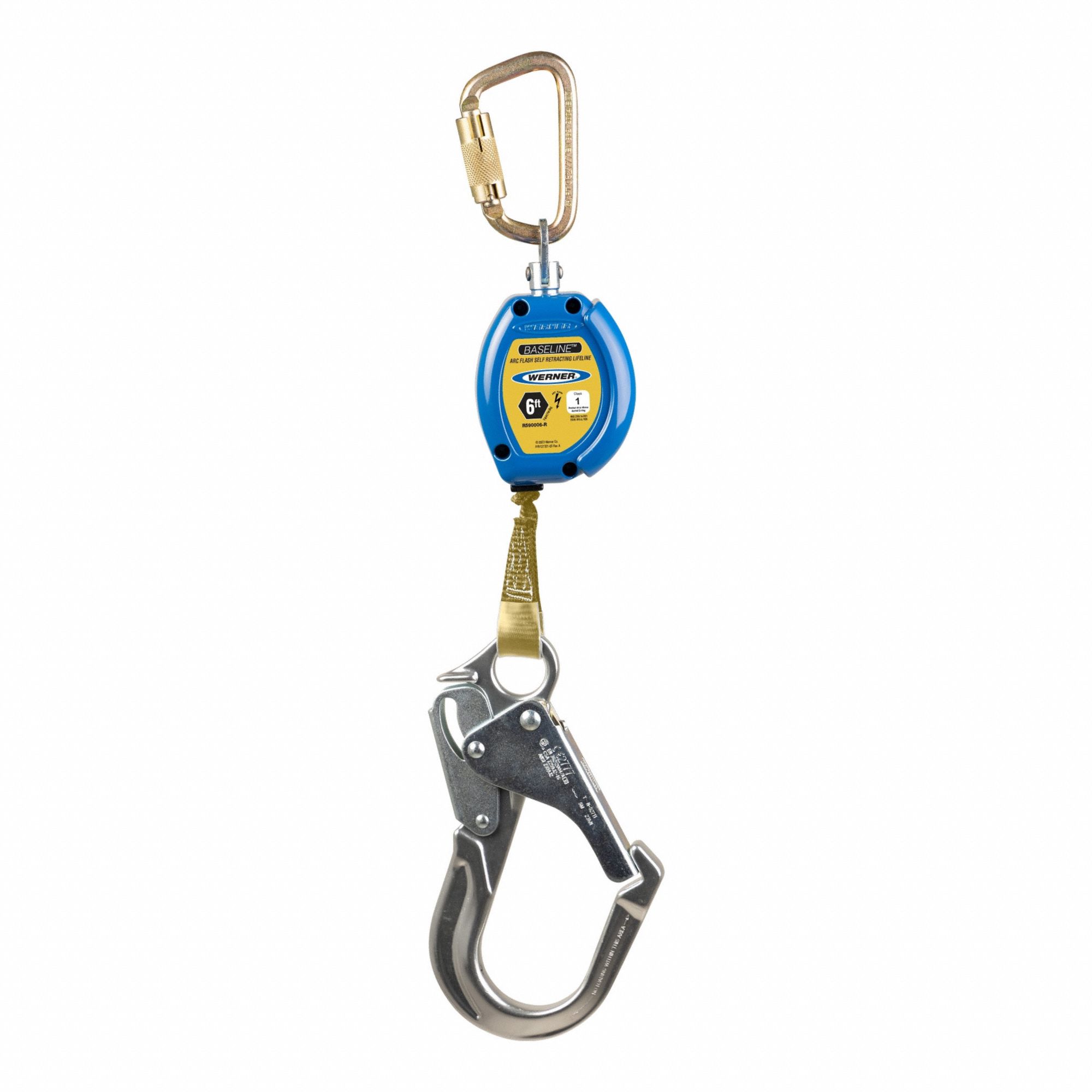 WERNER, Aluminum Rebar Hook Anchor, Harness Steel Carabiner, Self ...
