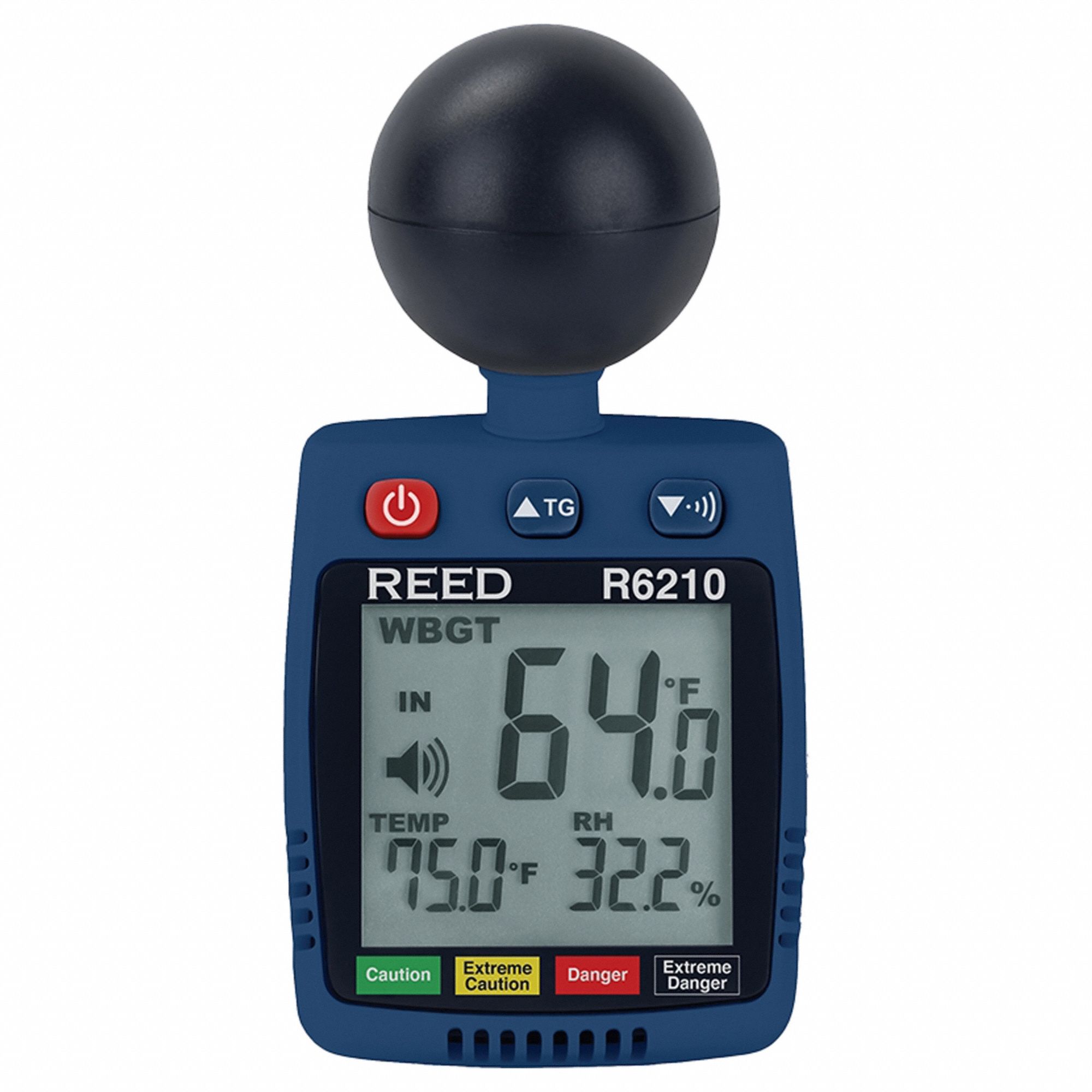 REED INSTRUMENTS, 1.6 in Globe Dia., ±1.1°F/±0.6°C, Heat Stress Meter ...