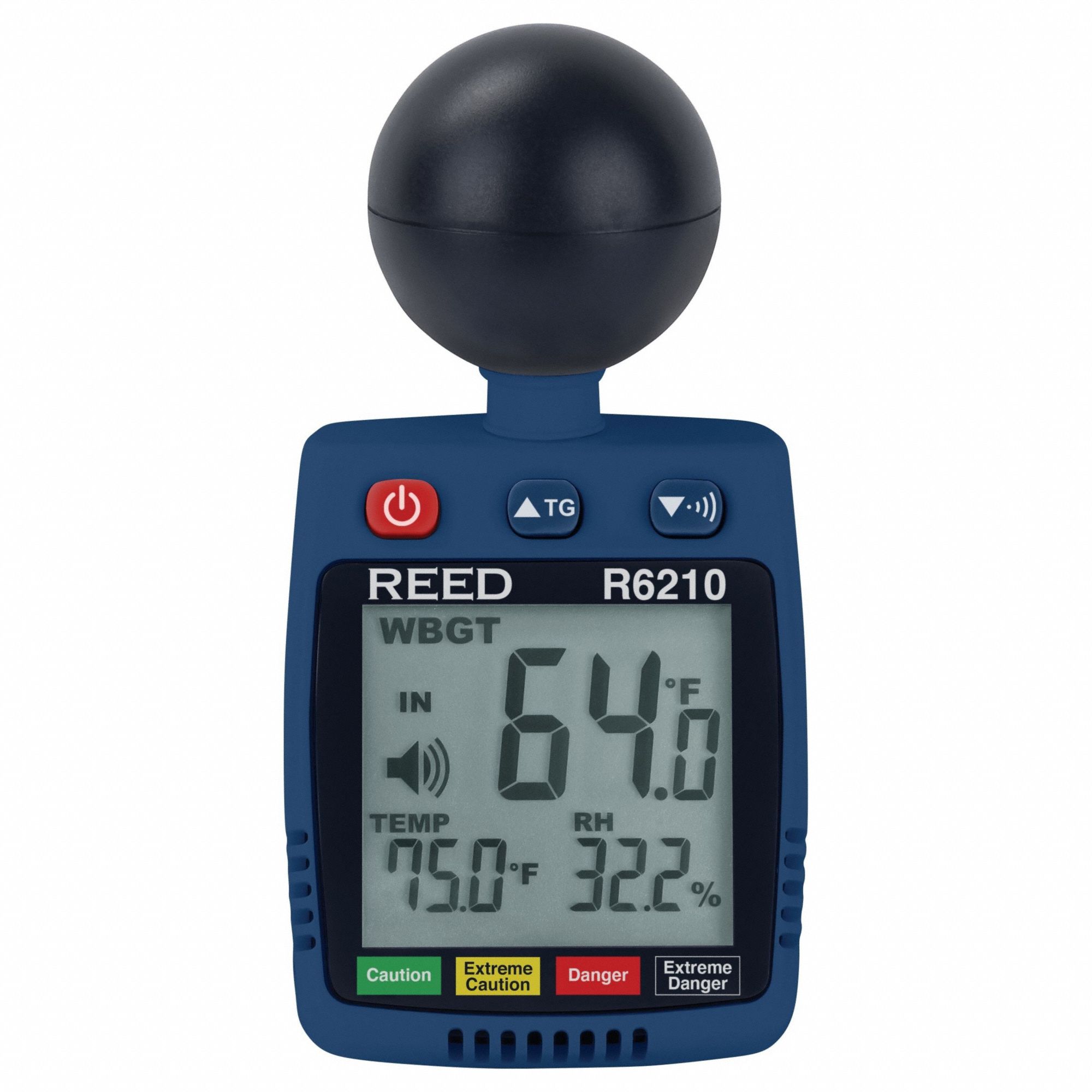 REED INSTRUMENTS, 1.6 in Globe Dia., ±1.1°F/±0.6°C, Heat Stress Meter ...