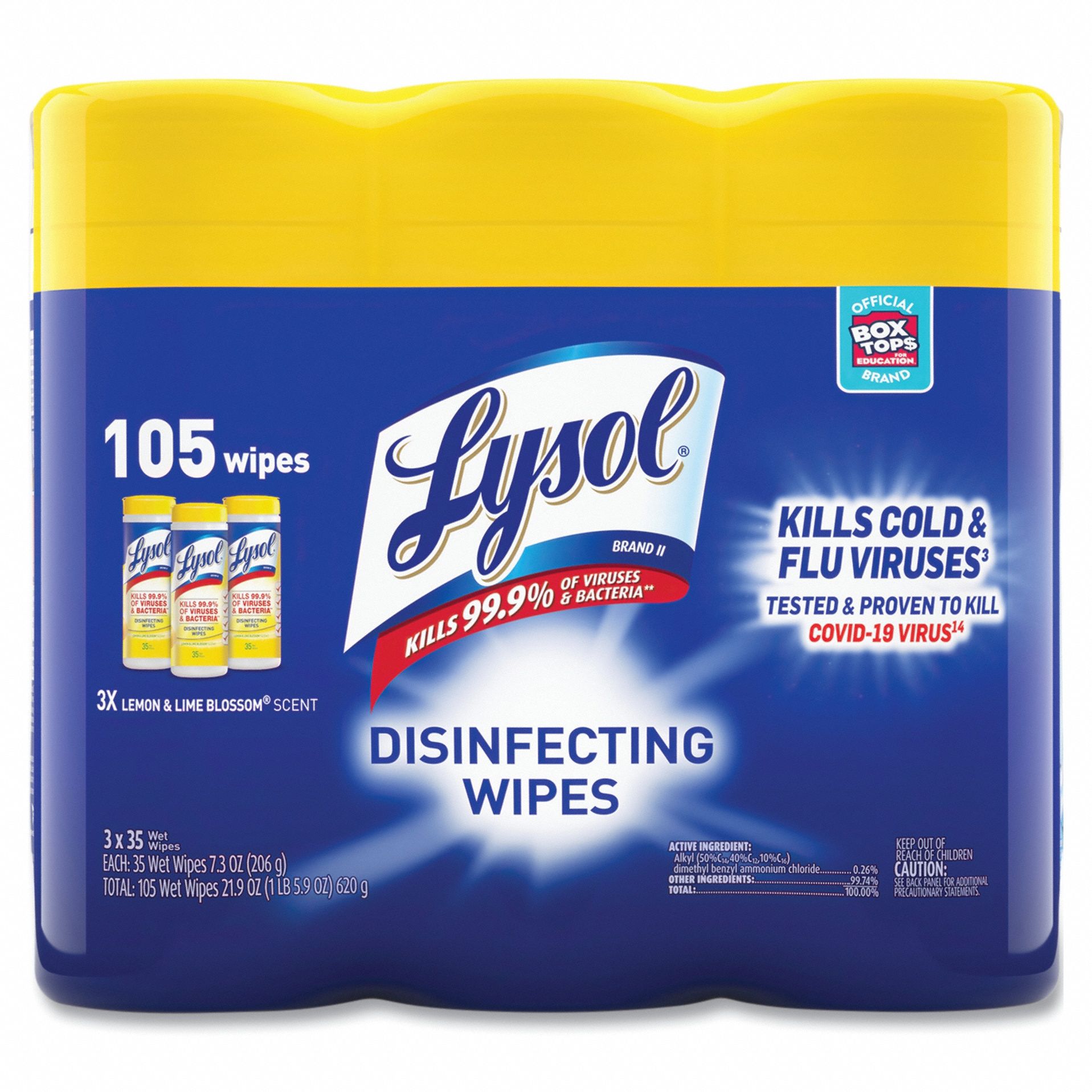 LYSOL, Canister, Ready to Use, Disinfecting Wipes - 42PA01|19200-82159 ...