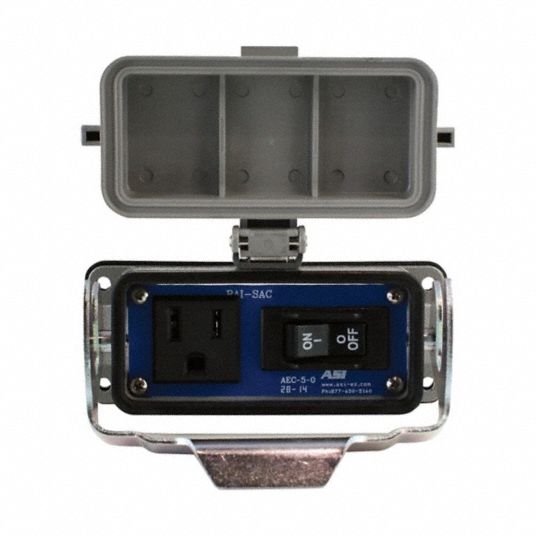 AUTOMATION SYSTEMS INTERCONNECT, Aluminum, 120V Single AC Receptacle ...
