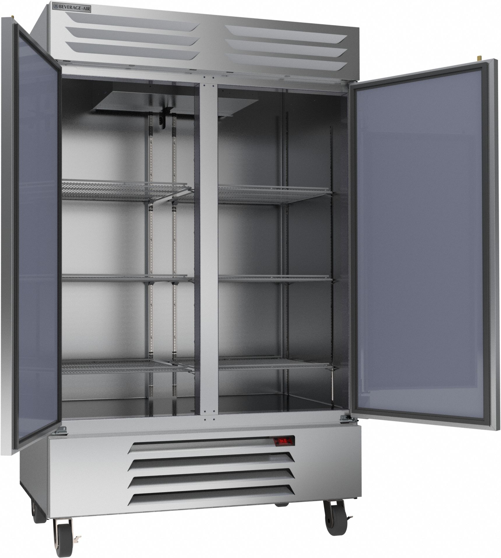 BEVERAGE-AIR, Stainless Steel, 46.2 cu ft Total Capacity, Refrigerator ...