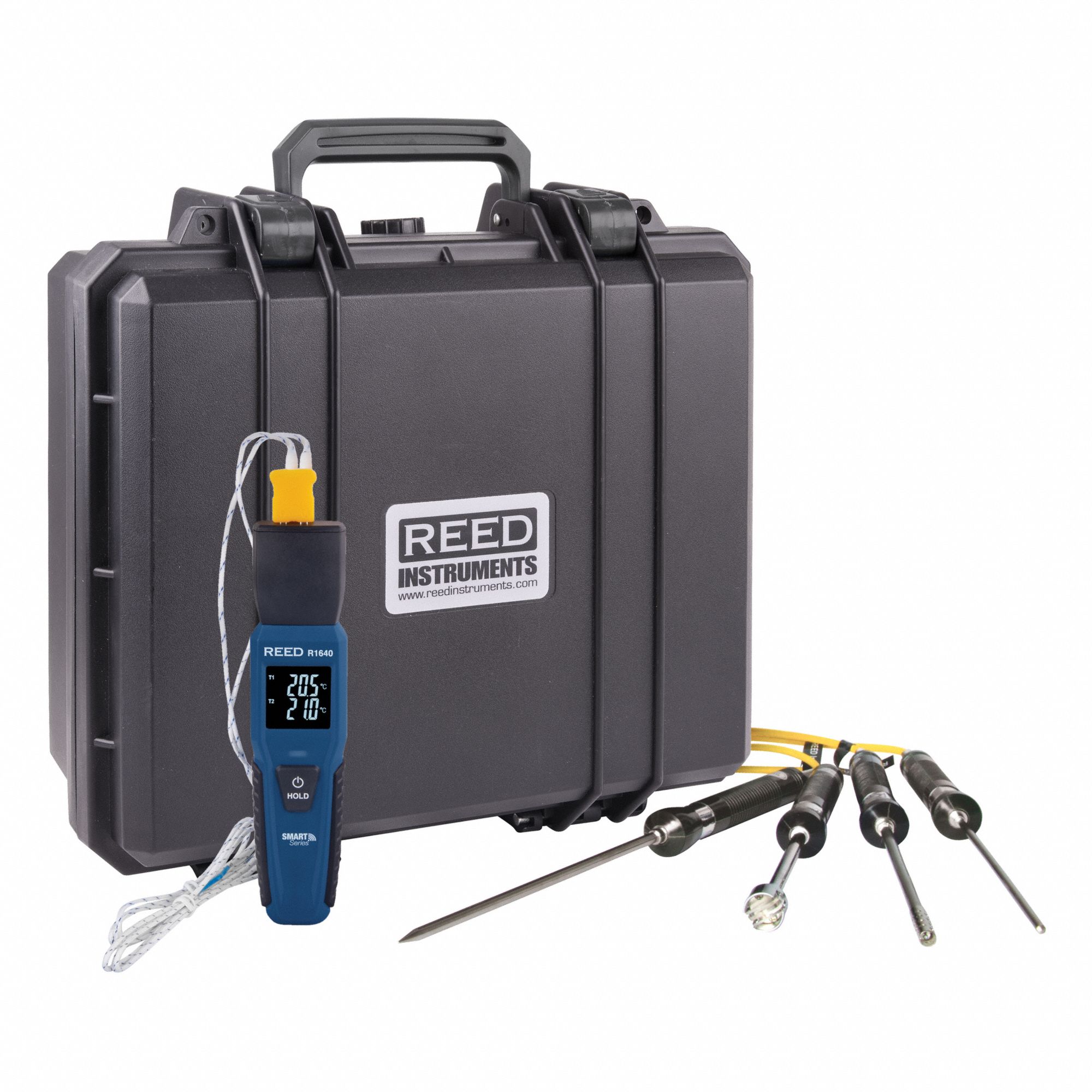 REED INSTRUMENTS THERMOMETER, 2-CH,W/4 TYPE K PROBES,CASE - Glass ...