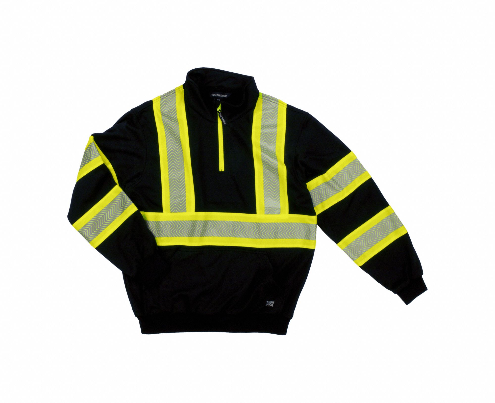 TOUGH DUCK MEN'S SAFETY PULLOVER JACKET, 4XL, BLACK, POLYESTER FLEECE ...