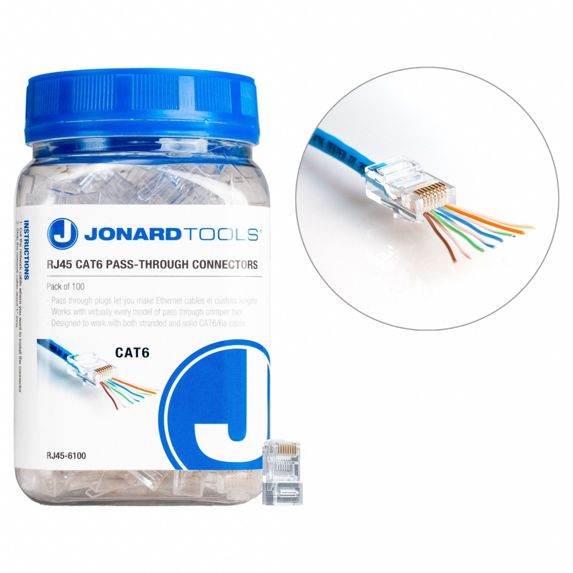 JONARD TOOLS, Connector RJ45, Solid/Stranded, Connector - 810YR9|RJ45 ...