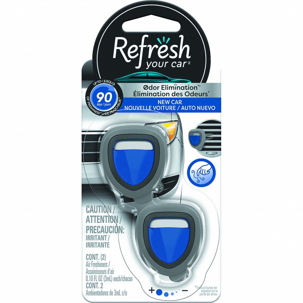 REFRESH, New Car, Clear, Air Freshener - 52JM23|RMD205-2AME - Grainger